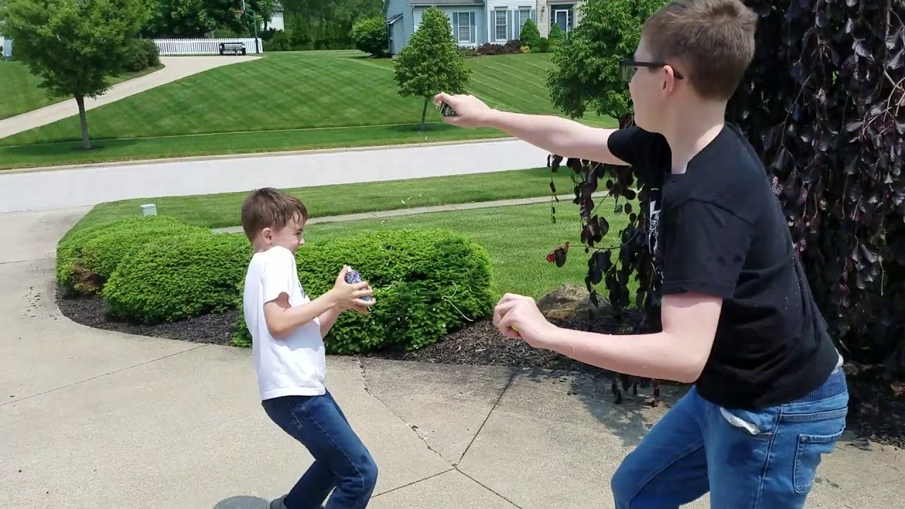 Silly Boys with Silly String 2 - YouTube