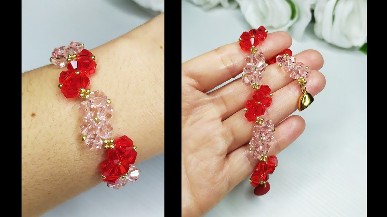 how to make a simple bead bracelet - YouTube