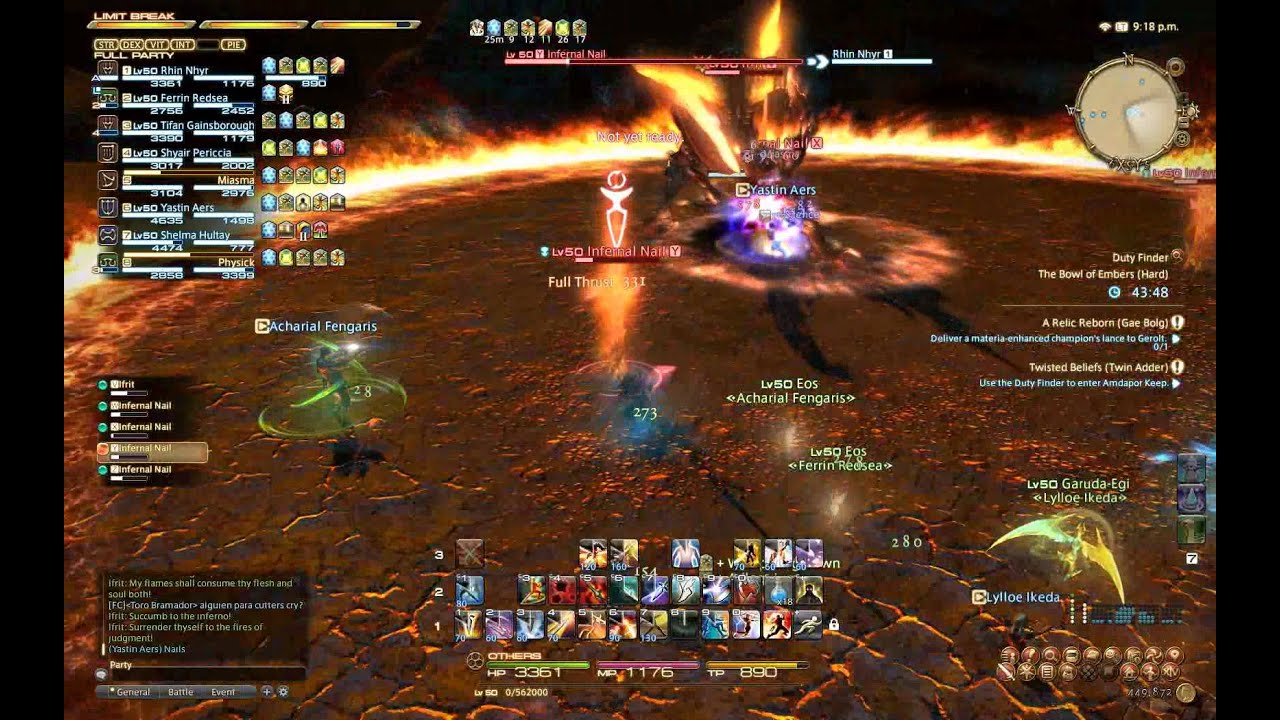 Final Fantasy XIV - IFRIT Fight (Hard Mode) - YouTube