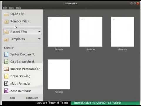 Introduction to LibreOffice Writer-English - YouTube