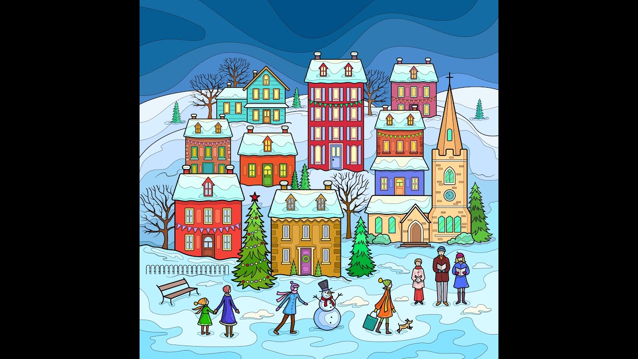 Hey Color app Paint by Numbers Color with me Chritmas City Fun # ...
