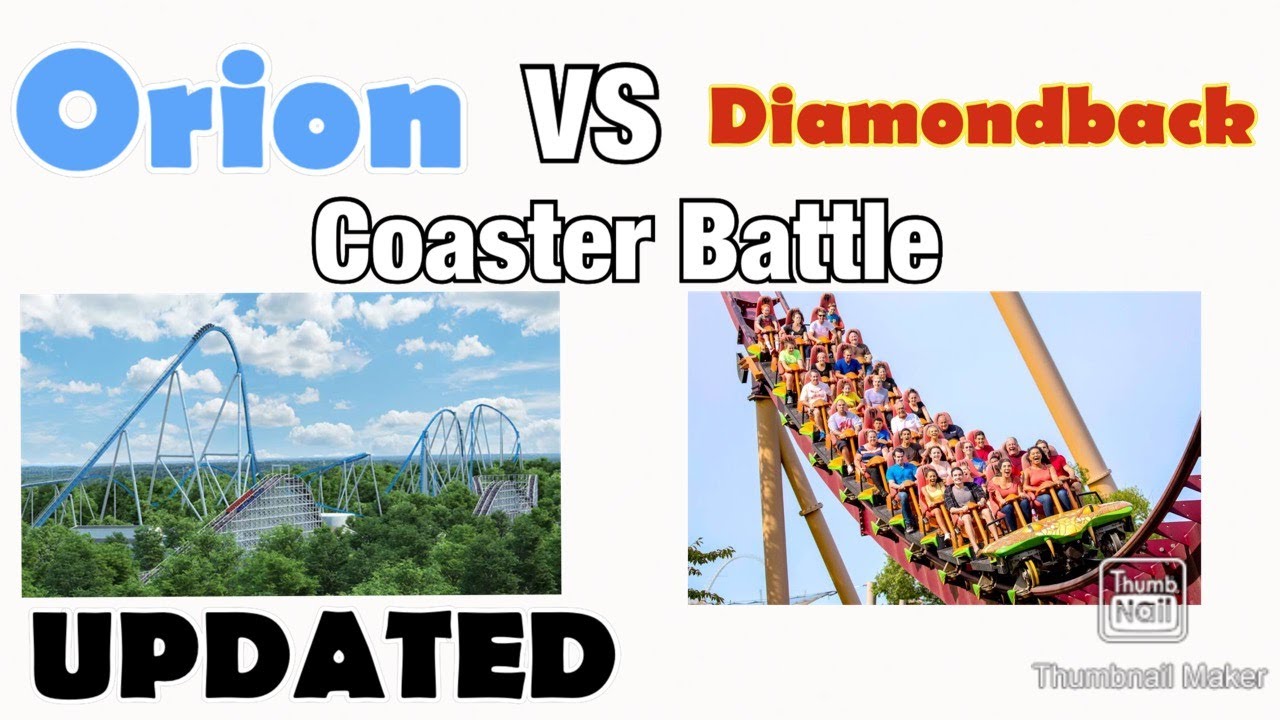 Diamondback vs Orion Coaster Battle - UPDATED - YouTube