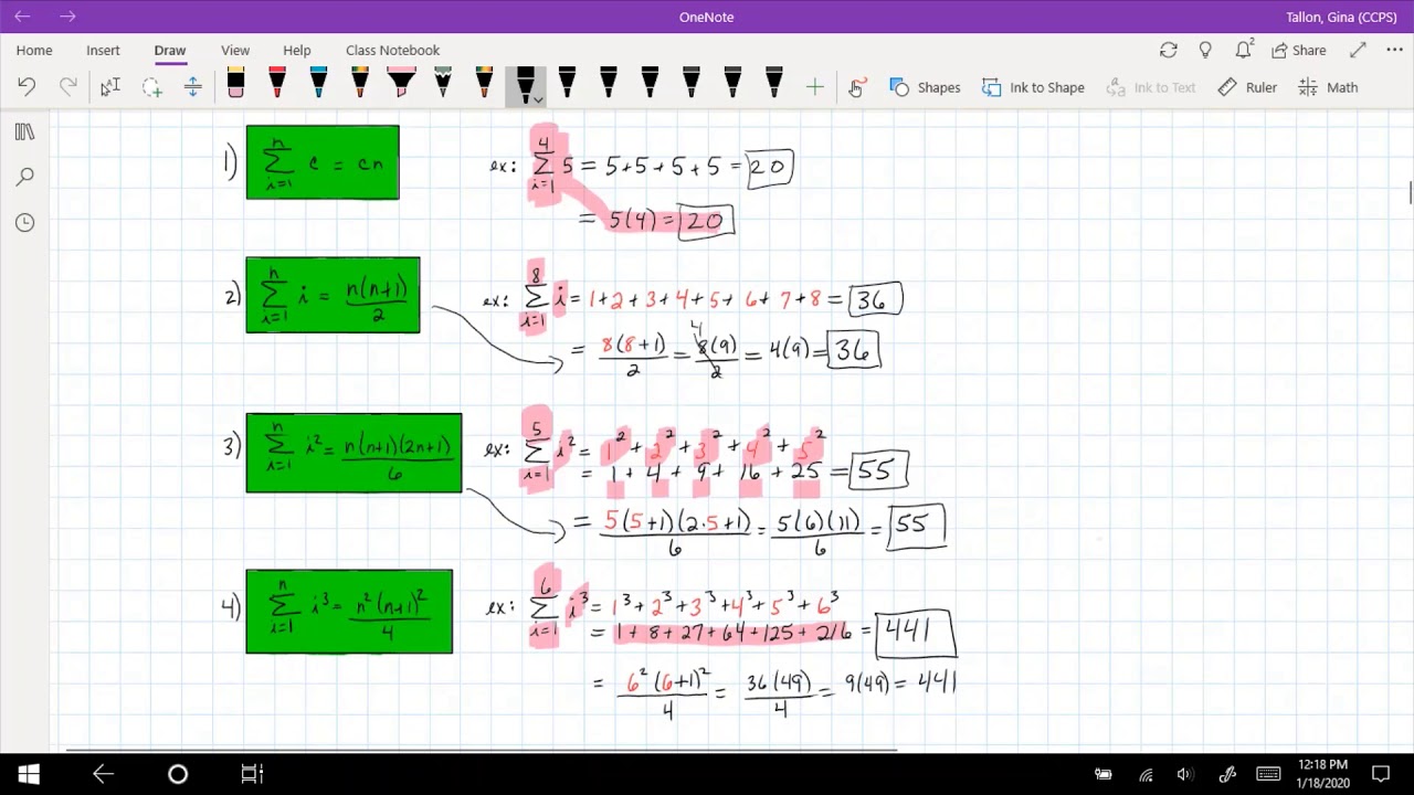 4.2 Area with Summations. Infinite limits for upper and lower sums ...