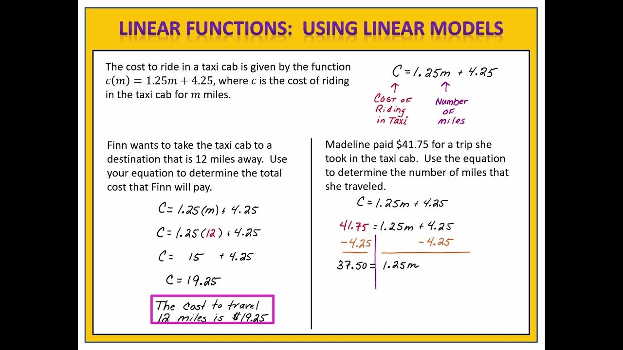 Linear Functions: Using Linear Models - YouTube