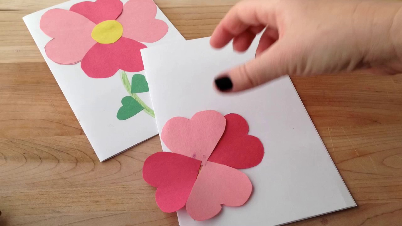Heart flower cards - YouTube