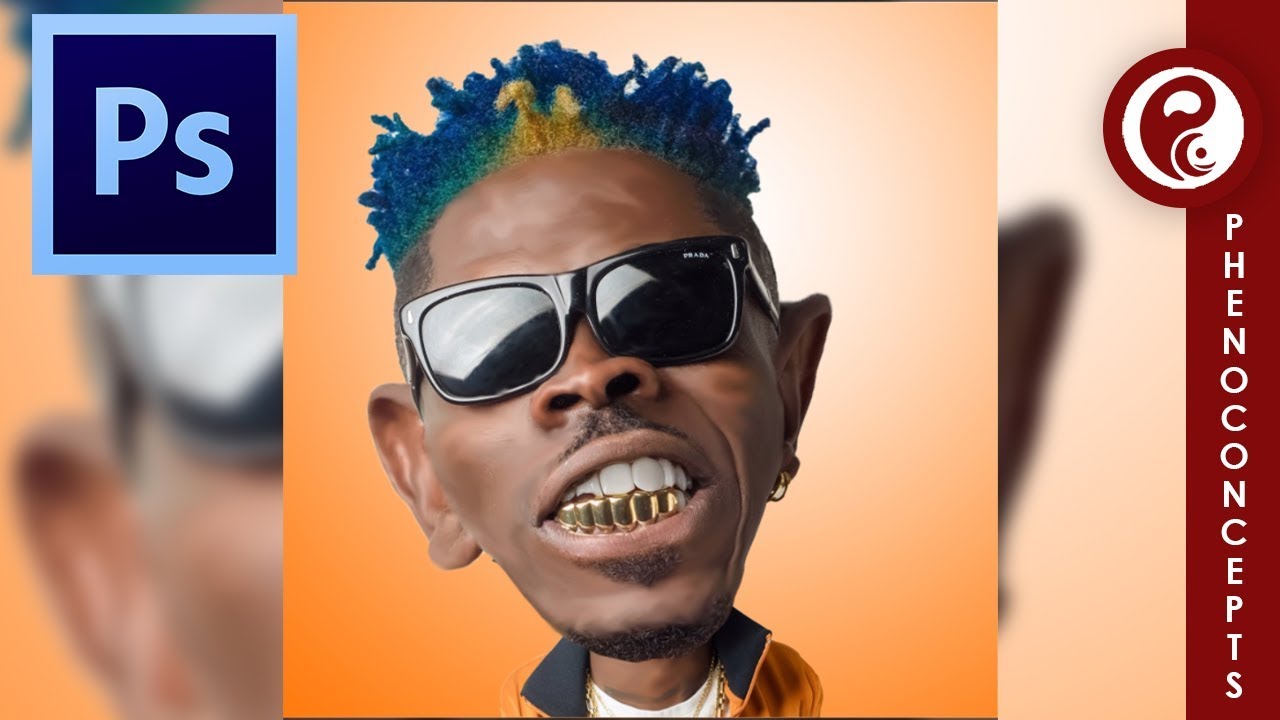 Photoshop Tutorial | How to create a Caricature of Shatta Wale - YouTube