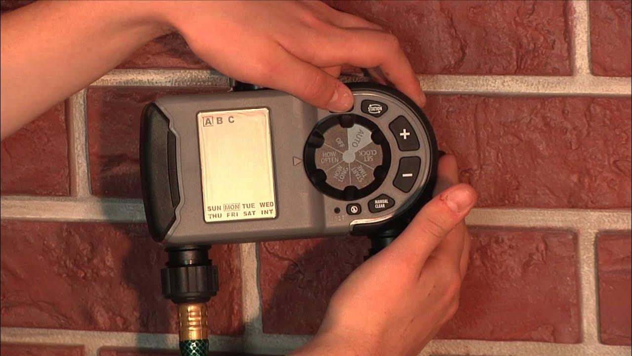 How To Program an Orbit Two Outlet Hose Faucet Timer (56544) - YouTube