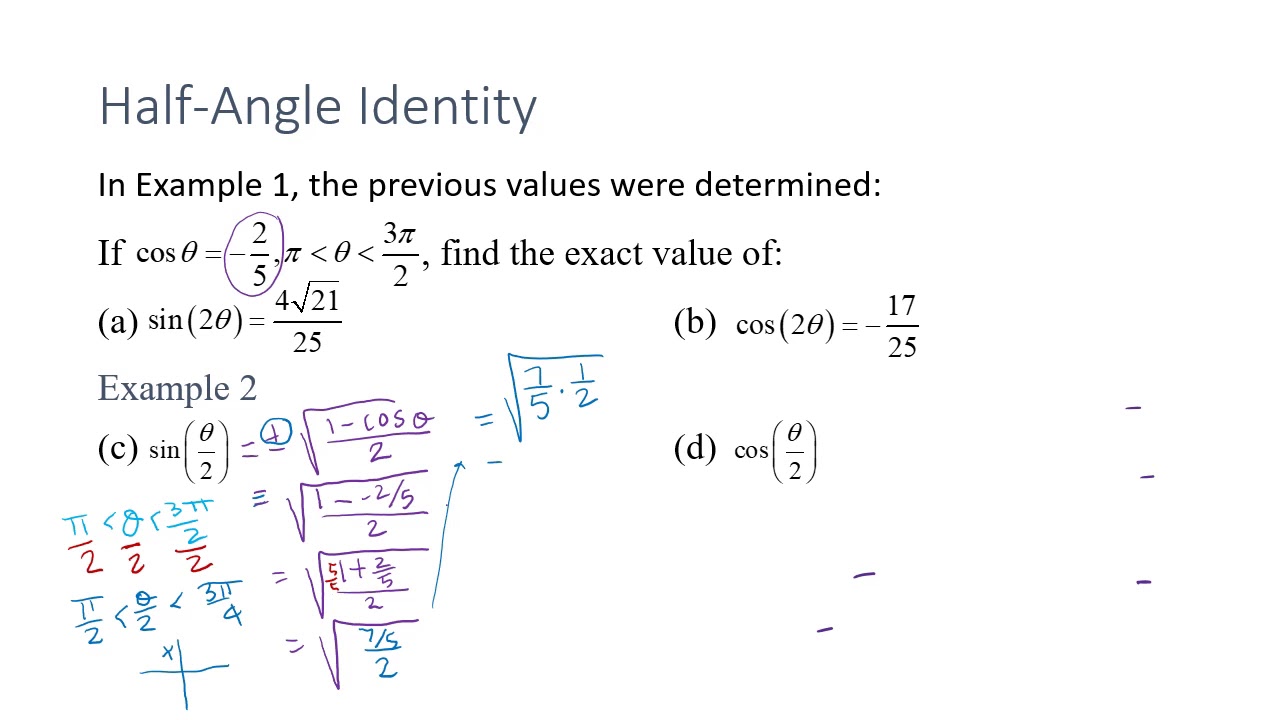 Half Angle Identity Updated - YouTube