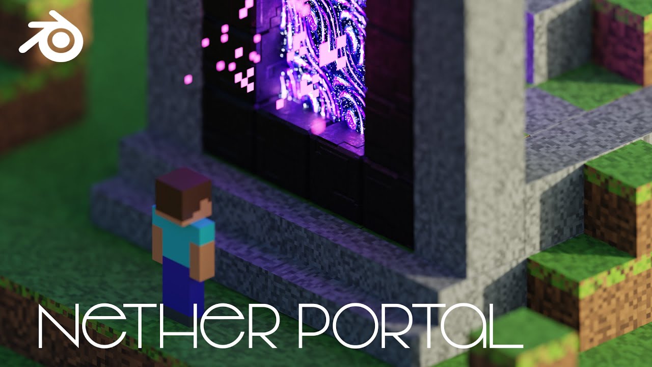 Minecraft Timelapse Blender 3D Nether Portal - YouTube