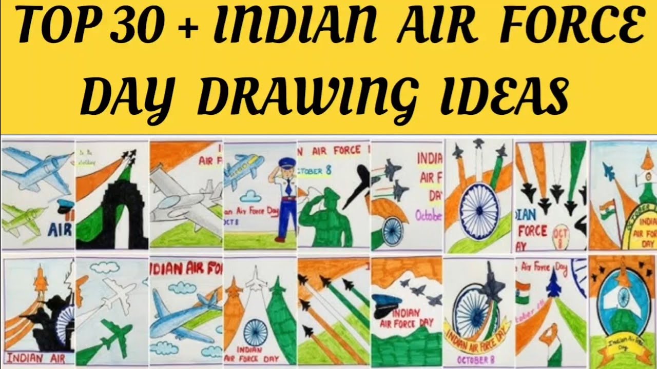 INDIAN AIR FORCE DAY DRAWING/INDIAN AIR FORCE DAY POSTER/HOW TO DRAW ...