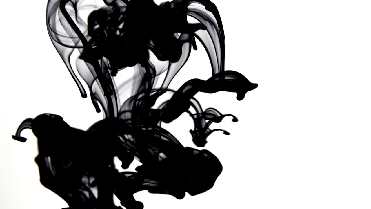 Black Ink Liquid Flow on White - YouTube