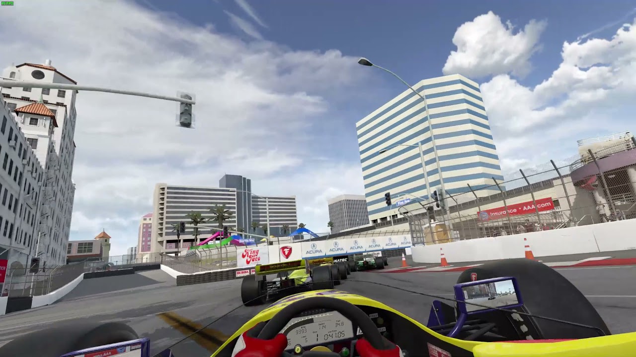Cart Reynard98i Toyota around the iconic Long Beach Roundabout in ...