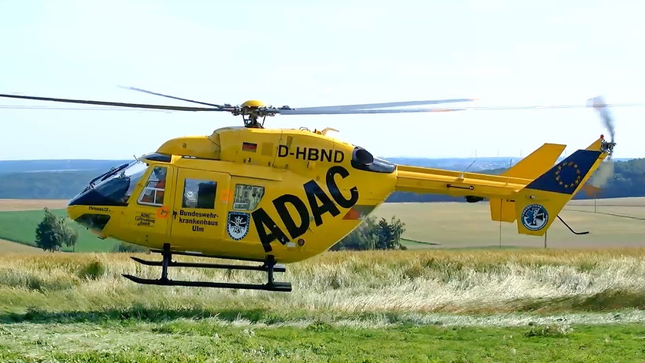 EUROCOPTER BK-117 ADAC TAKE-OFF CHRISTOPH 22 BUNDESWEHR KRANKENHAUS ULM ...