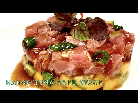 Mango Tuna Poke Stack, Cheekyricho Cooking Youtube Video Recipe ep ...