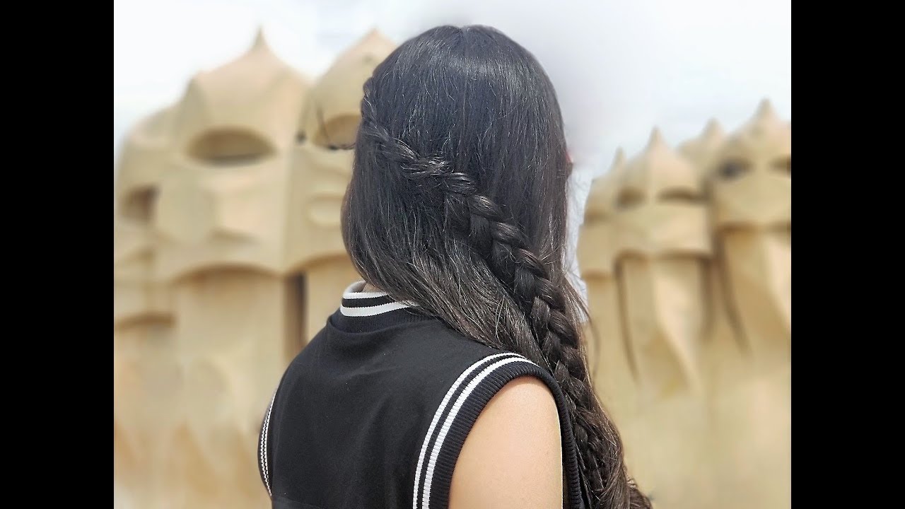 Diagonal Hair Braid- Easy to do style while you travel - YouTube