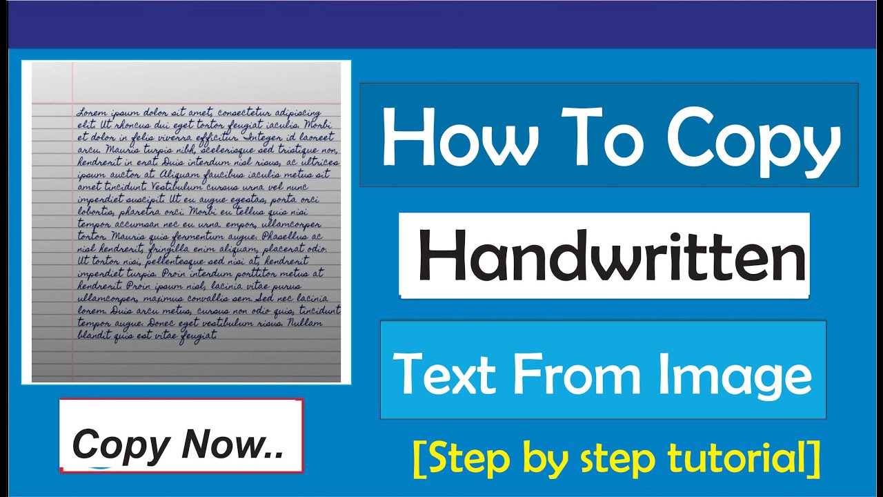 How To Copy Handwritten Text From Image - YouTube