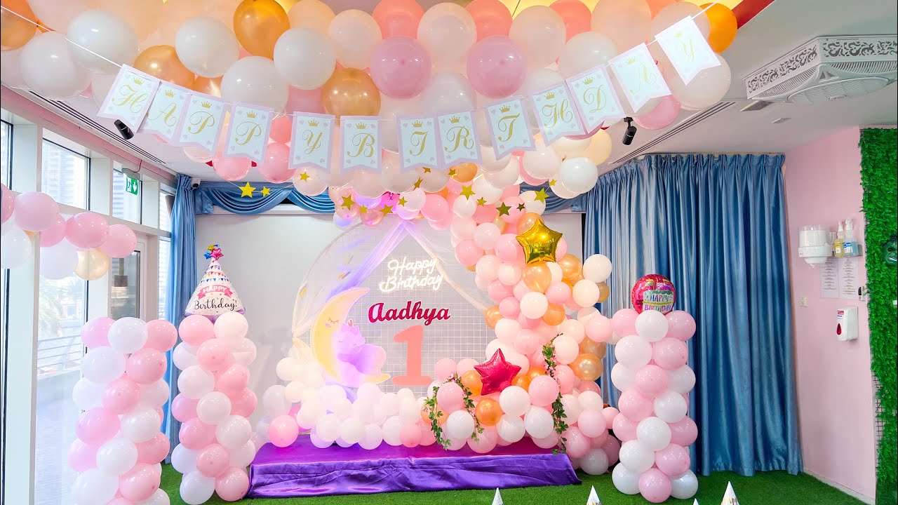 Baby Moon Themed Birthday Party - YouTube