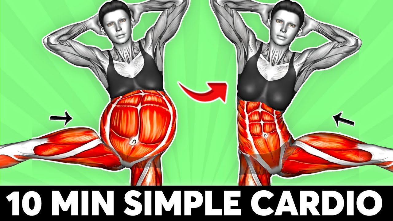 10 MIN SIMPLE CARDIO Standing Abs Workout for Hourglass Body - YouTube