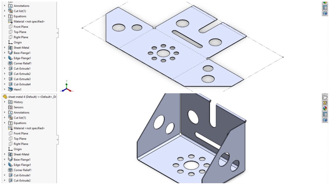 Sheet Metal Bracket Sederhana : Solidworks - YouTube