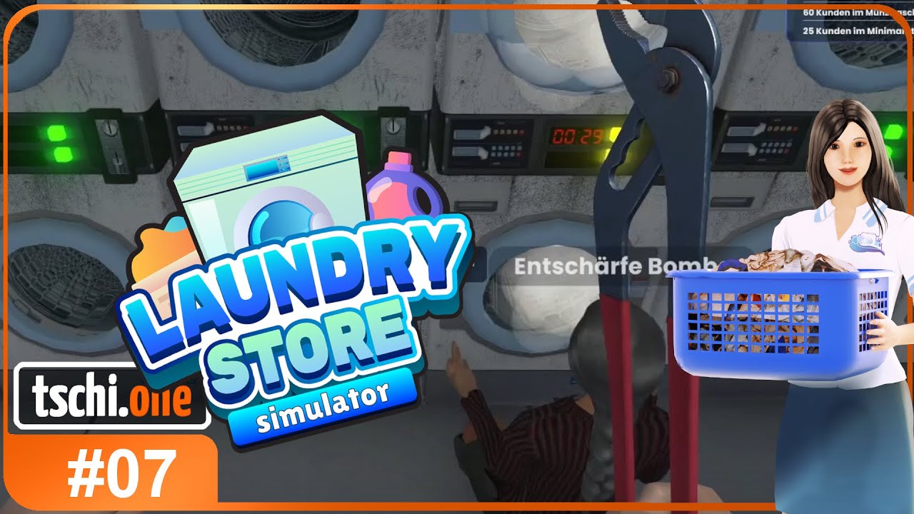#07 Achtung BOMBE! II LAUNDRY STORE SIMULATOR - YouTube