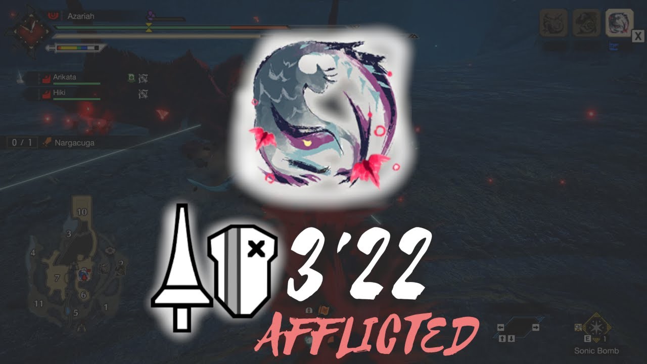 MHR Sunbreak - Afflicted Nargacuga Lance Solo [3'22"55] - YouTube