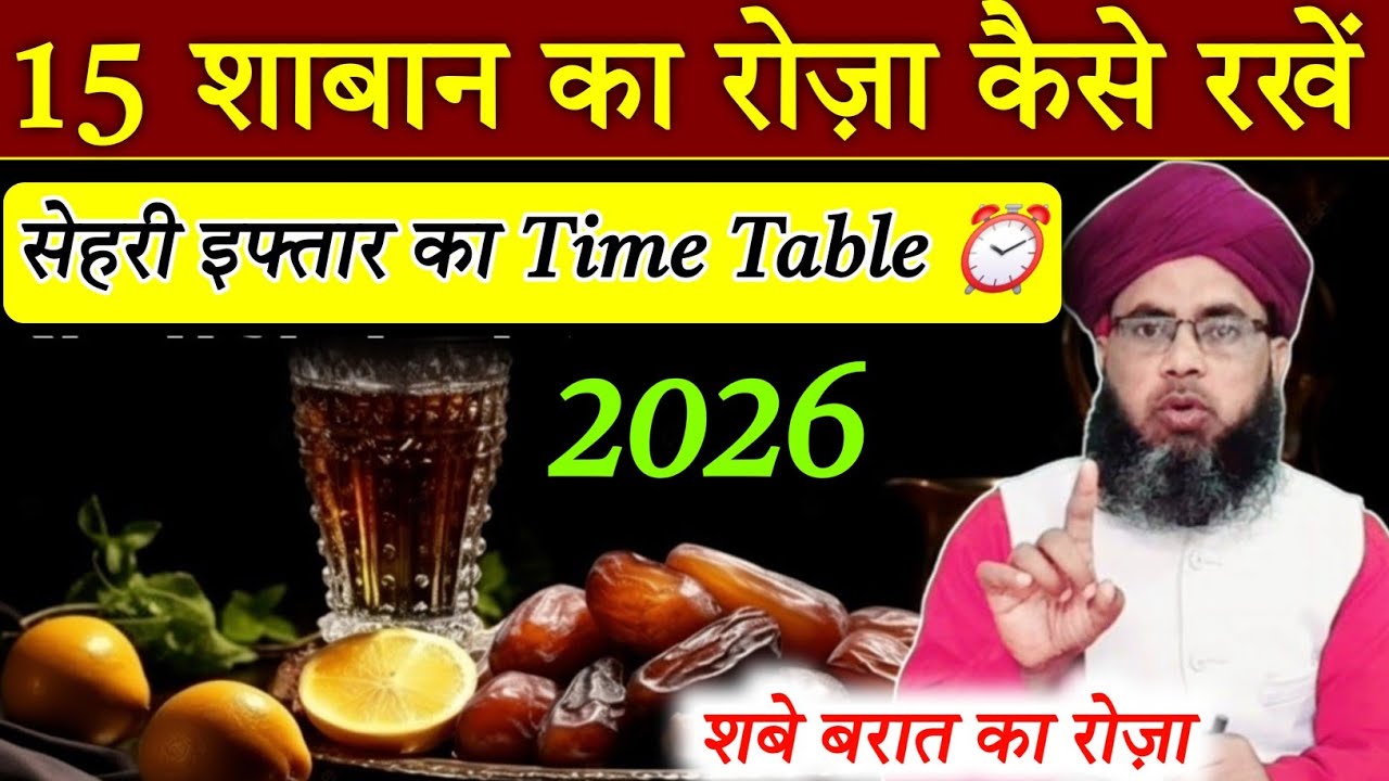 15 Shaban Ka Roza Kaise Rakhen | Niyat Ka Tarika | Sehri Iftar Time ...
