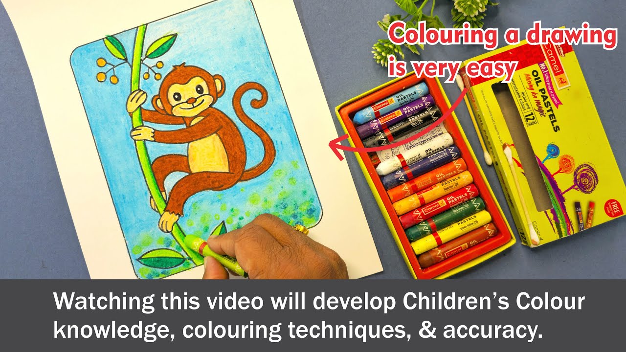 How To Draw a monkey, monkey Drawing, Bandar Drawing Colour, monkey ...