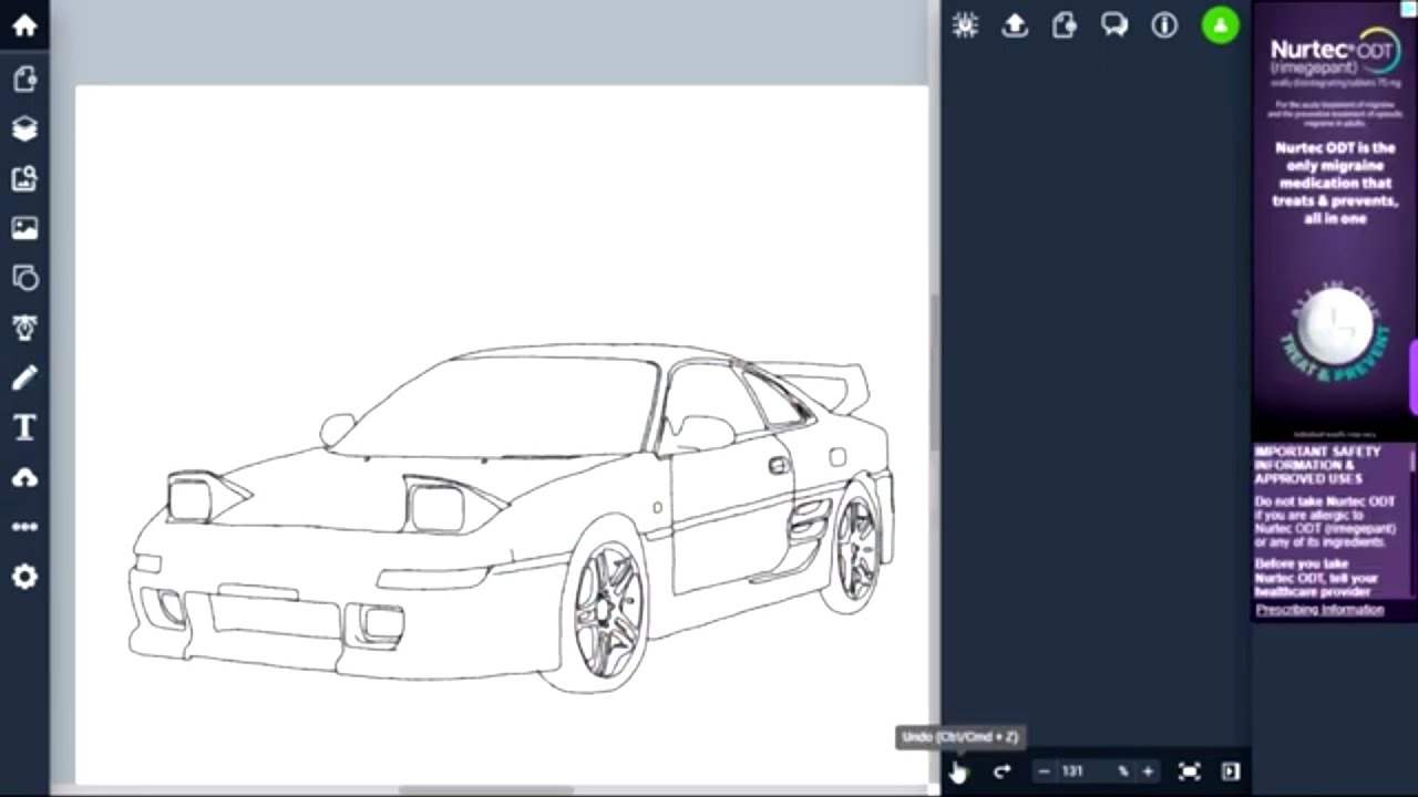 How to draw a 1990 Toyota MR2 - YouTube