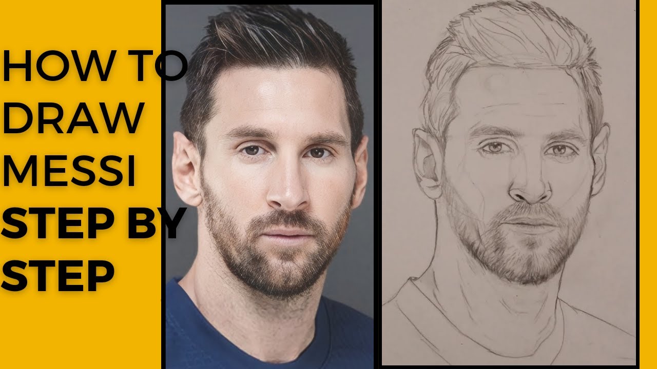 How to draw messi // draw a head using Loomis method - YouTube