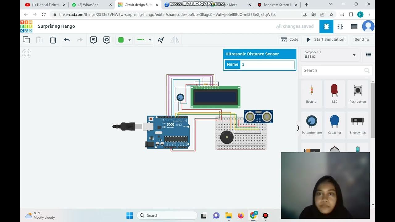 RANGKAIAN KOMPONEN ARDUINO SENSOR MOBIL MENGGUNAKAN TINKERCAD - YouTube