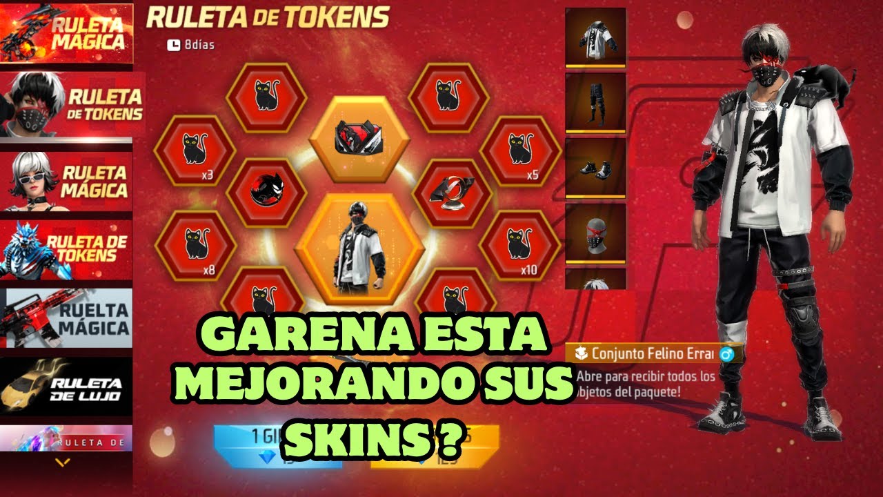 SACANDO Y PROBANDO LA RULETA FELINA DE GARENA FREE FIRE - YouTube