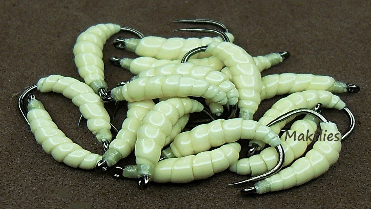 Fly Tying a White Maggot by Mak - YouTube