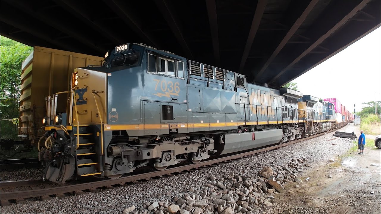 CSX 7036 & CSX 7224 brings a massive cargo train through LaGrange, Ga. and all caught on the ...