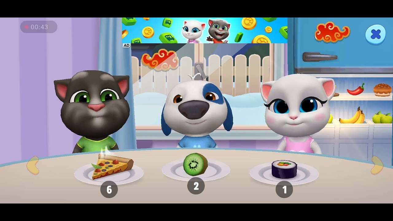Talking Tom and friends eating dinner | Tom eating food | baby cartoon ...