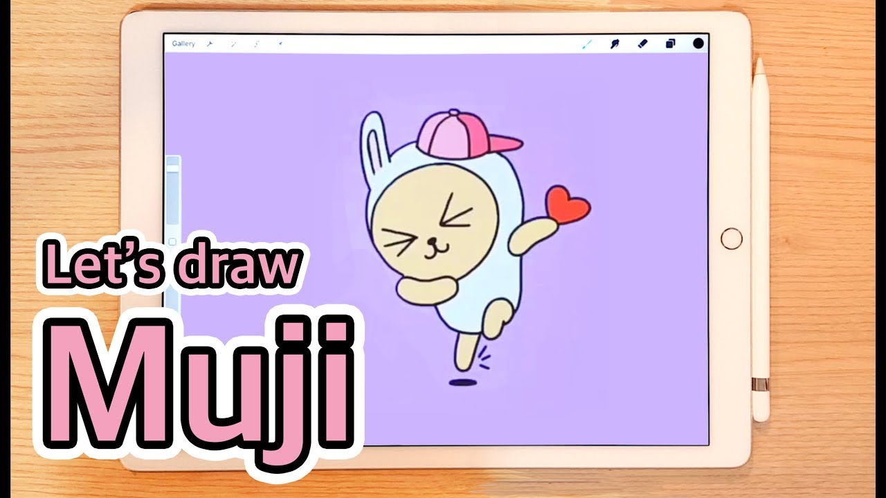 Let's draw Muji character./Cómo dibujar Muji/무지 캐릭터 그리기/ipad pro ...