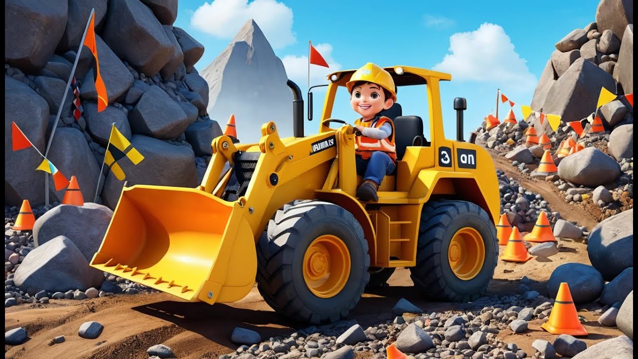 Bulldozer at the Building Site | Construction Song for Kids | Big ...