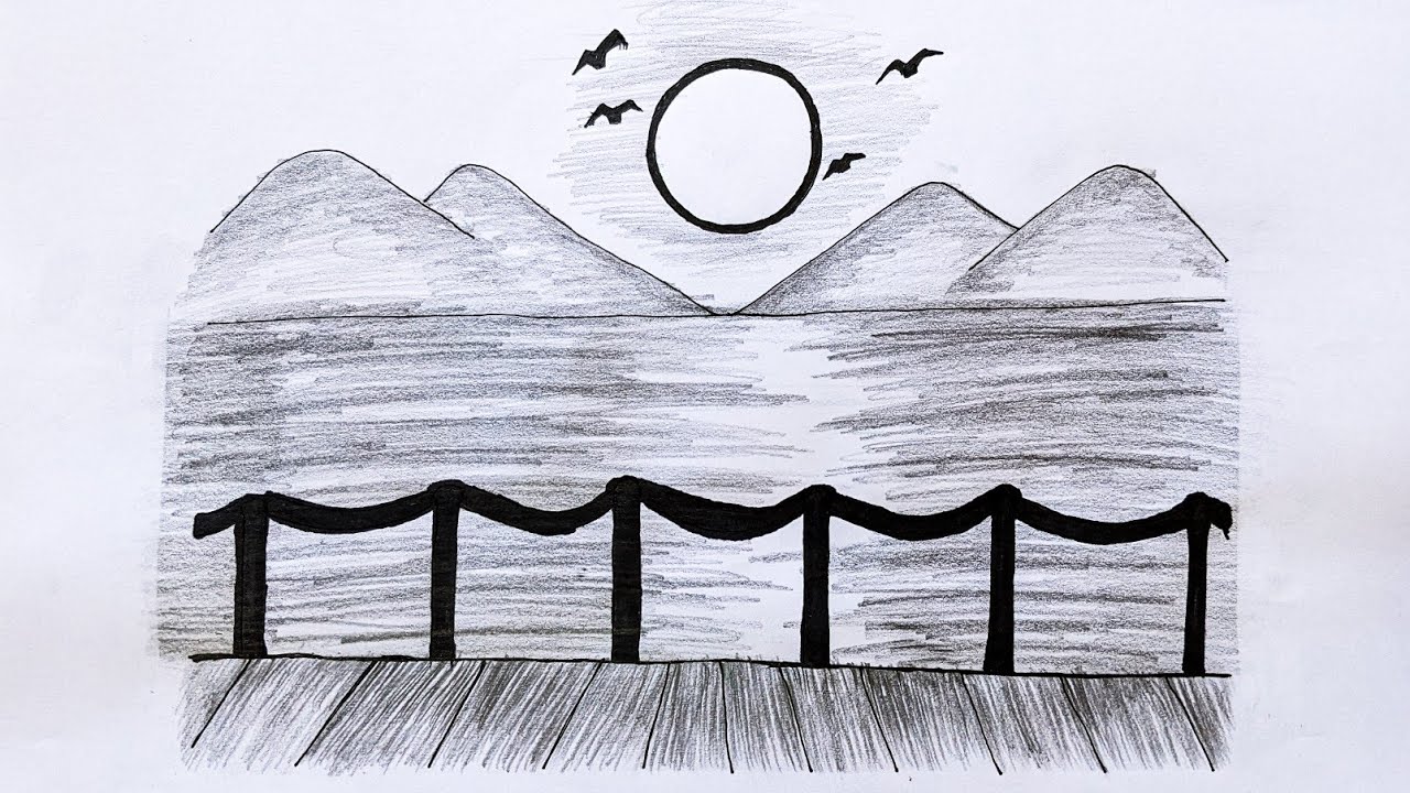 Beautiful Village Drawing || My Dream Village Drawing with Pencil ...