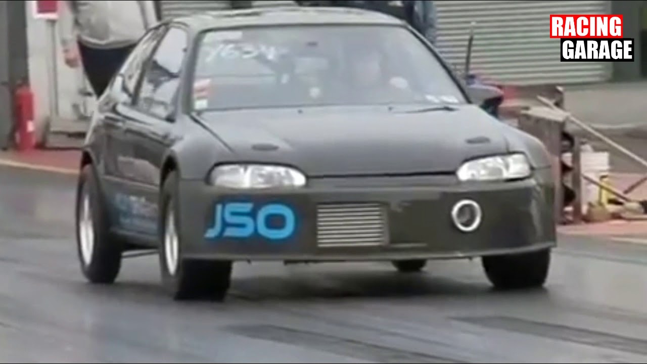 Brutal Honda Civic Drag Race 9.46s 255 KMH - YouTube