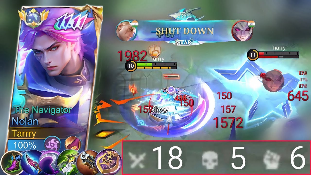 Nolan mobile legends gameplay with 18 KDA #mobilelegends # ...