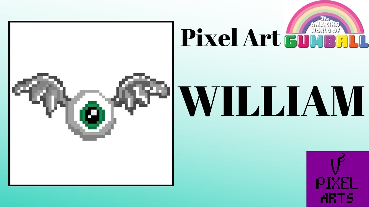 The Amazing World Of GUMBALL William Pixel Art - YouTube