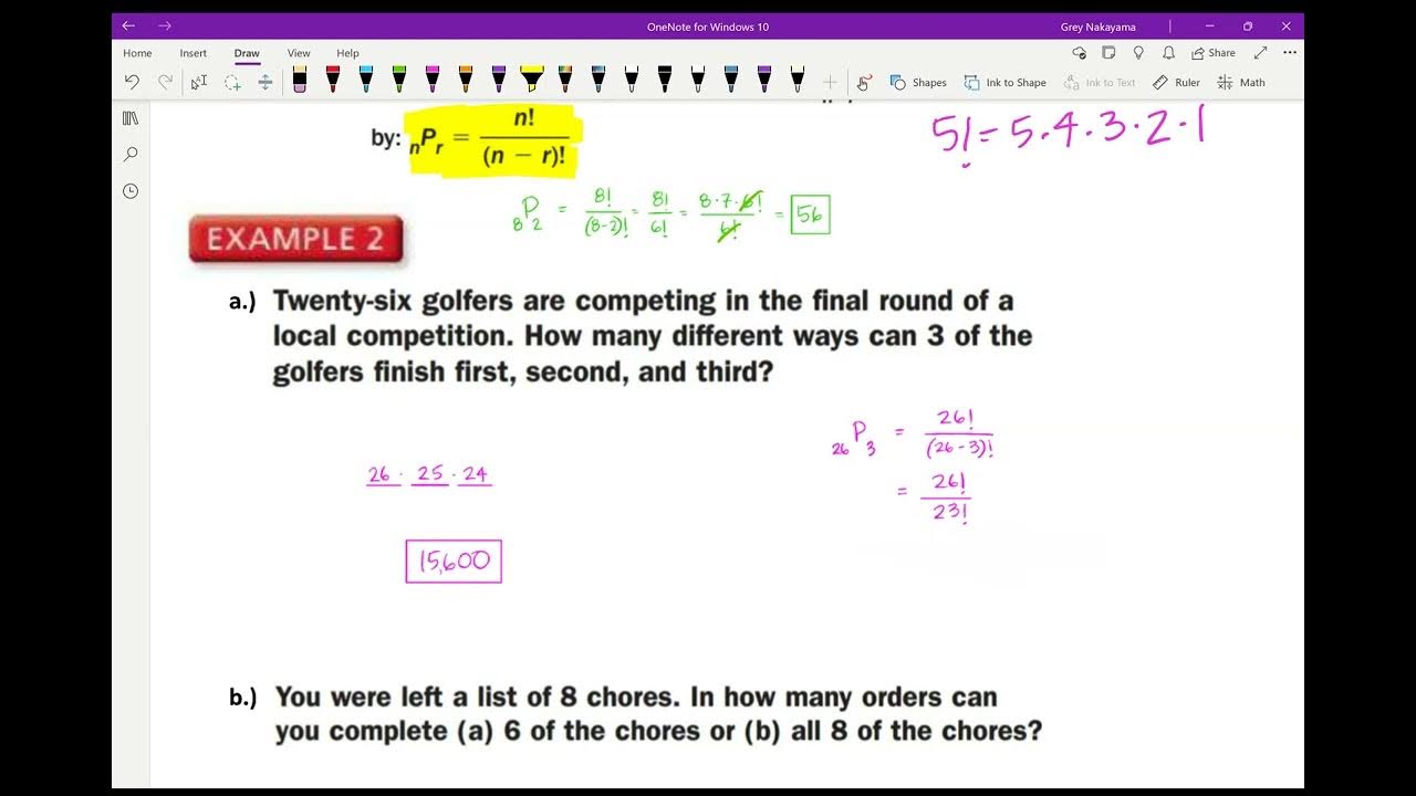 P 1 Fundamental Counting Principle, Permutations, and Combinations - YouTube