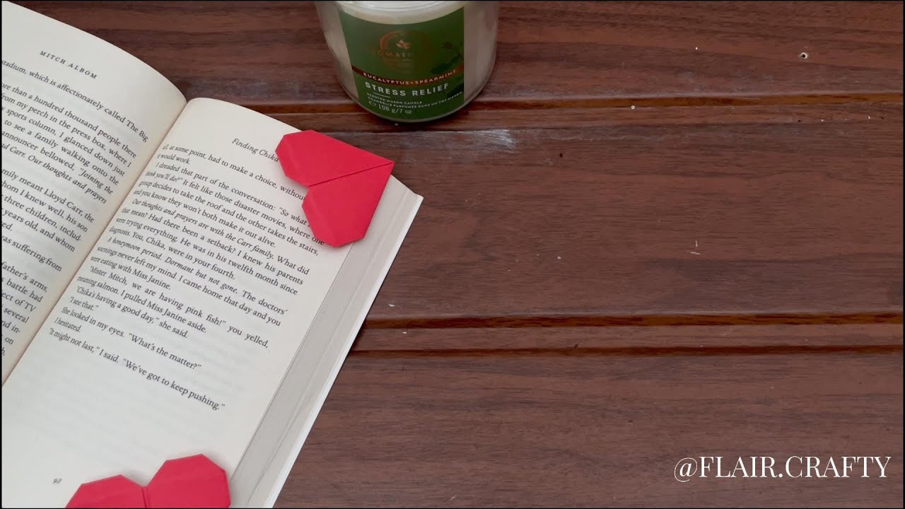 Heart shaped - bookmark handmade - YouTube