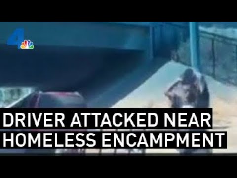 Homeless Man Wanted for Hurling Rock at Car | NBCLA - YouTube