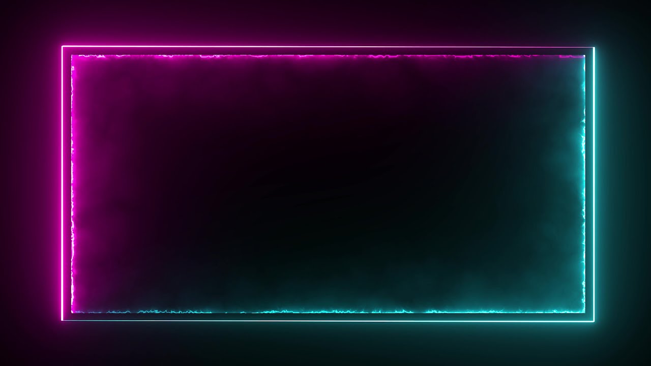 Neon Light Border | Frames Template Video | Glowing Frame Black Screen ...