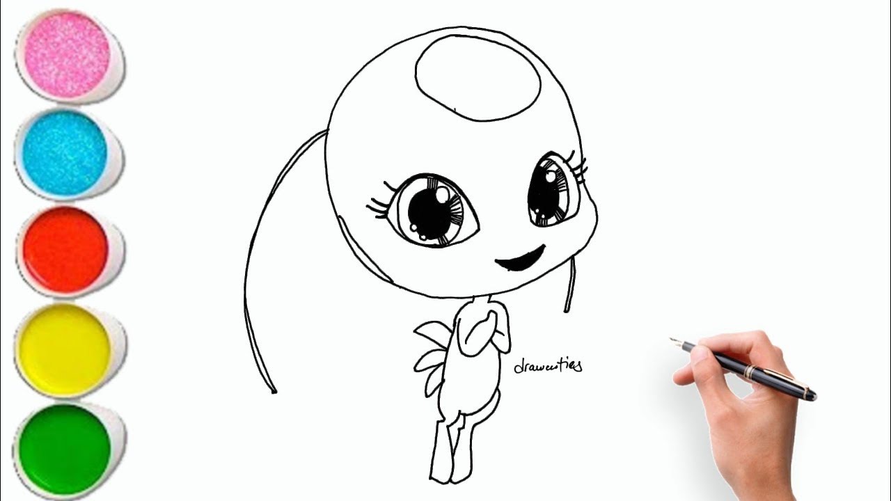 How to Draw KWAMI TIKKI from MIRACULOUS LADYBUG | Drawing For Kids ...