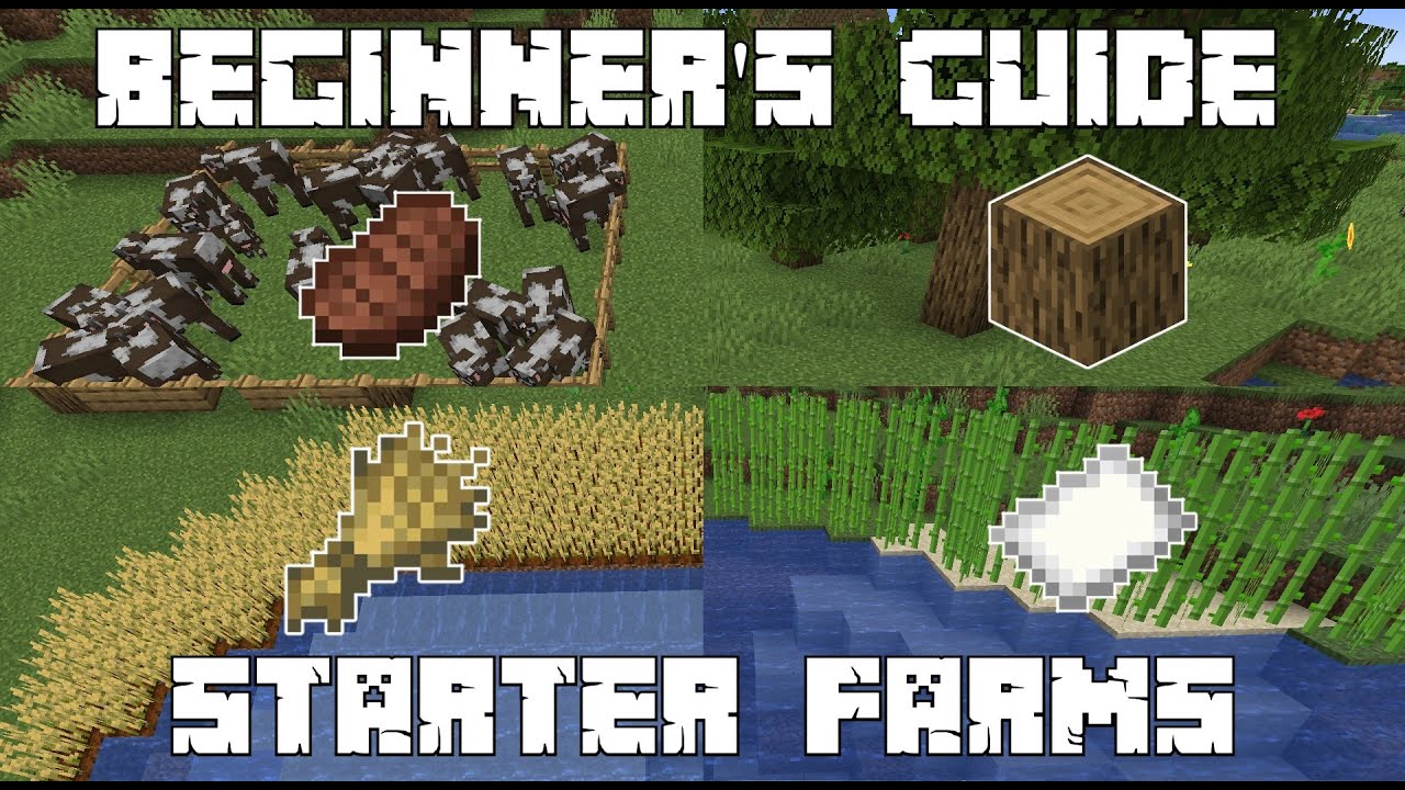 Minecraft - Beginner's Guide - Episode 02: Starter Farms - YouTube