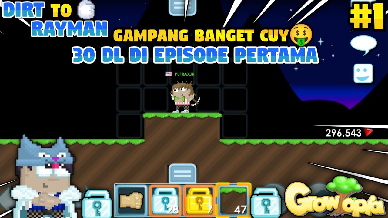 30 DL Di Episode Pertama🤑|Dirt To Rayman #1 |Growtopia Indonesia - YouTube