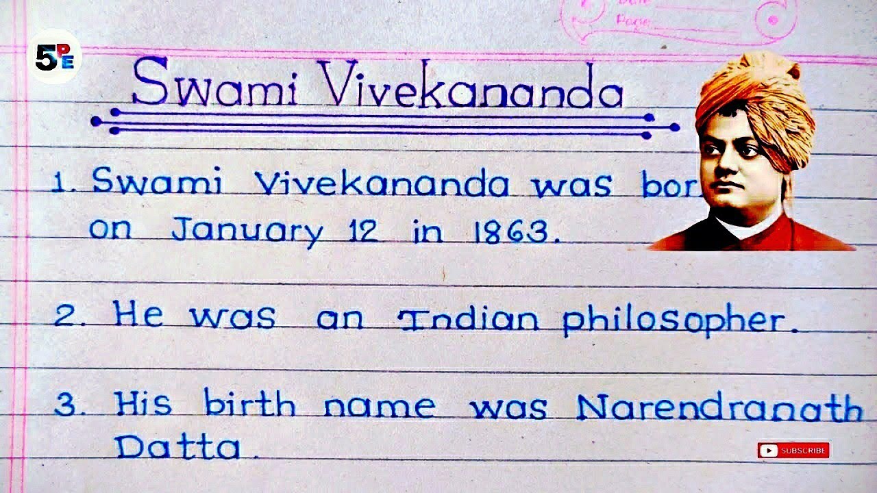 10 lines on Swami Vivekananda//Swami Vivekananda par 10 lines//essay on ...