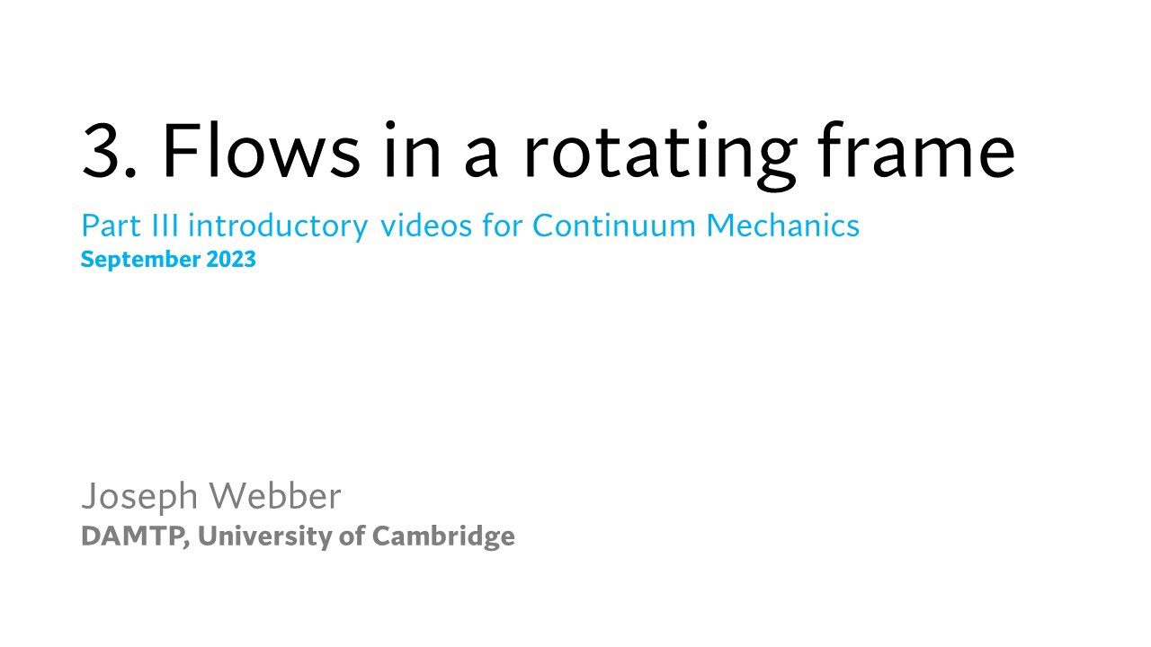 3. Flows in a rotating frame - YouTube