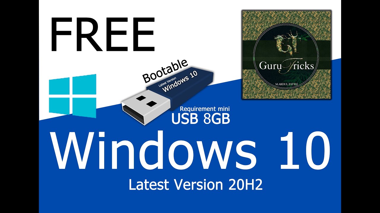 How to Downloads Windows 10 20h2 and make bootable USB - YouTube